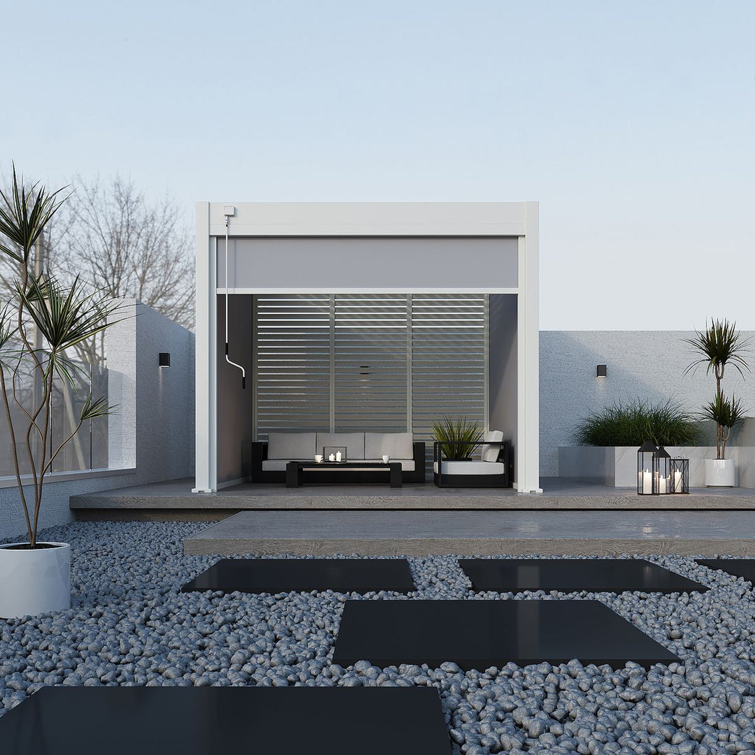 Umbrentic 10' × 10' Louvered Pergola Double Aluminum Louvers with Adju ...