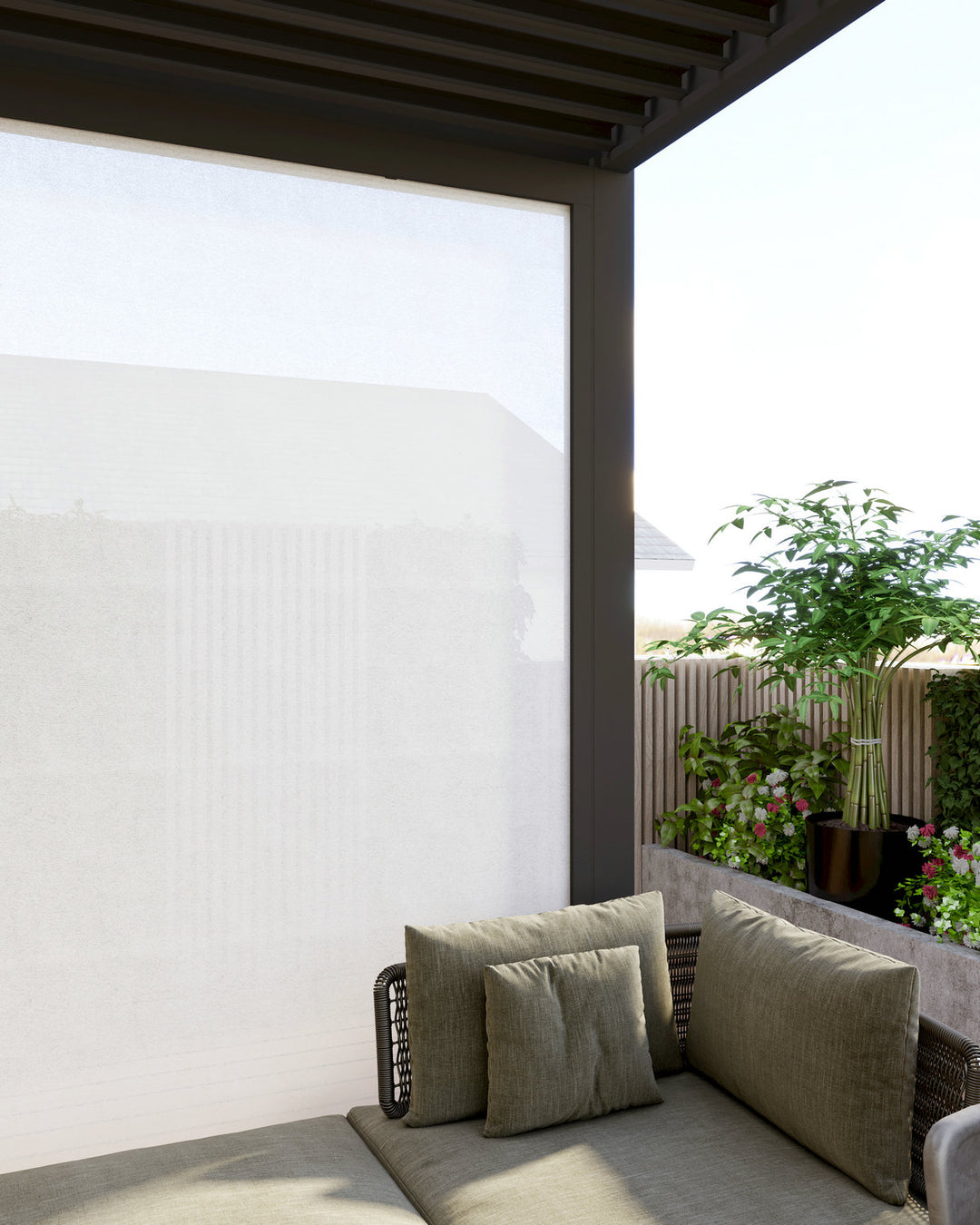UMBRENTIC Mannual Wind Screen for Outdoor Pergola – Umbrentic Pergola